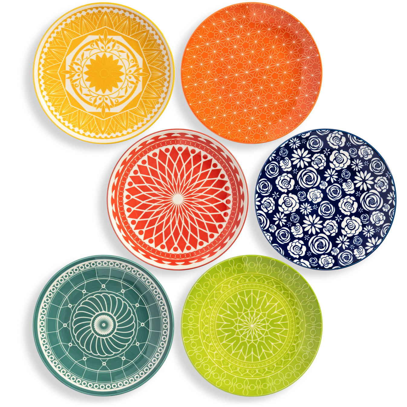Annovero Colorful Salad Plates, set of 6